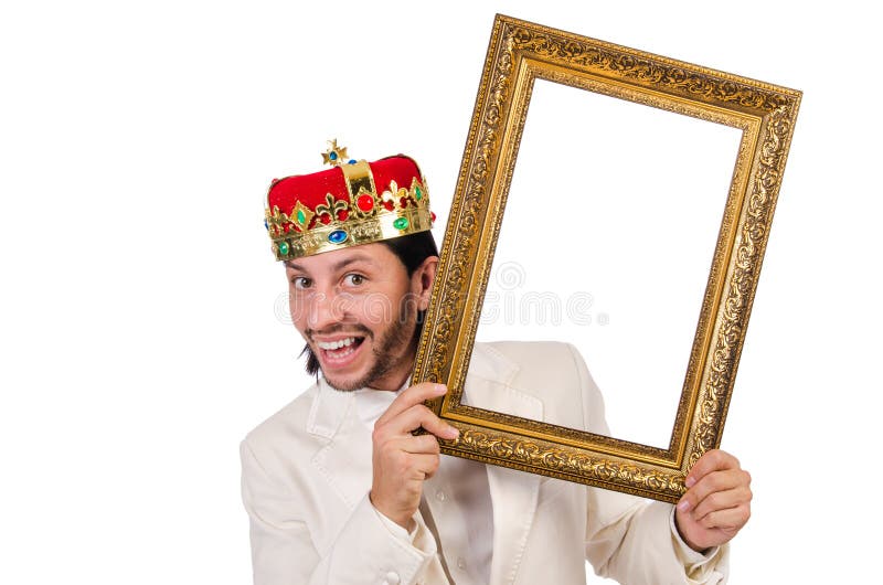 King with picture frame stock image. Image of monarchy - 36365227