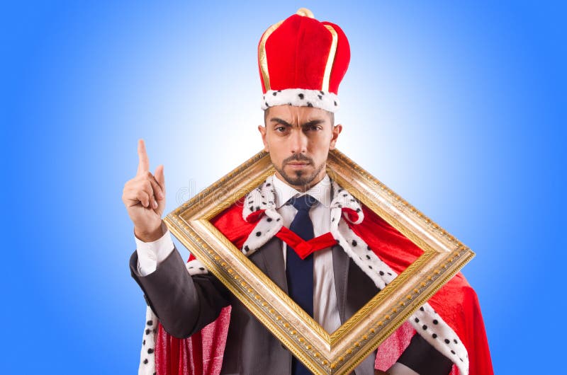King with picture frame stock photo. Image of businessman - 46610578