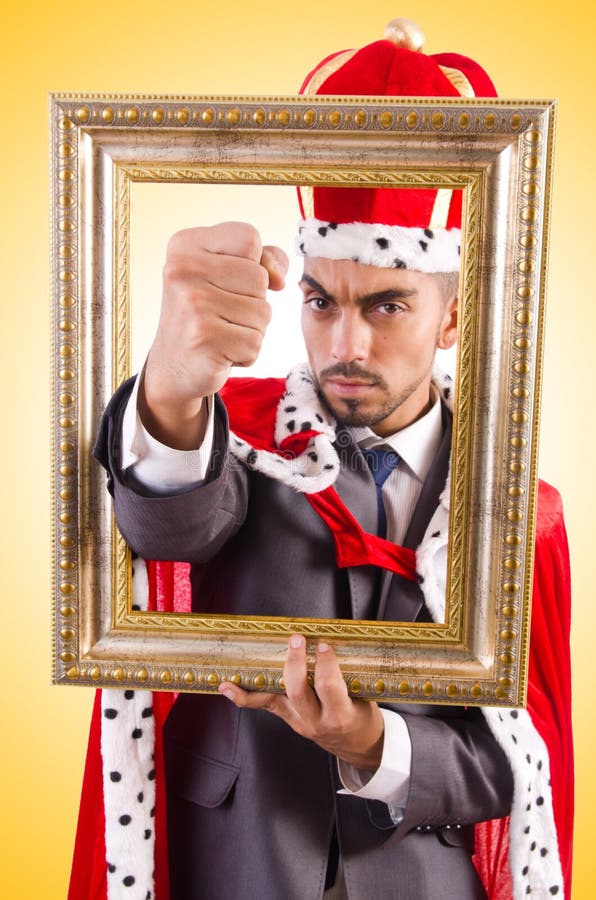 King with picture frame stock image. Image of monarchy - 36365227