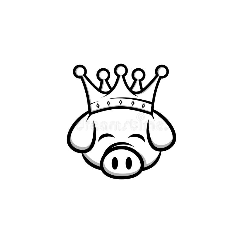 King Pig Crown Pork Bacon Theme Cartoon Stock Vector - Illustration of ...