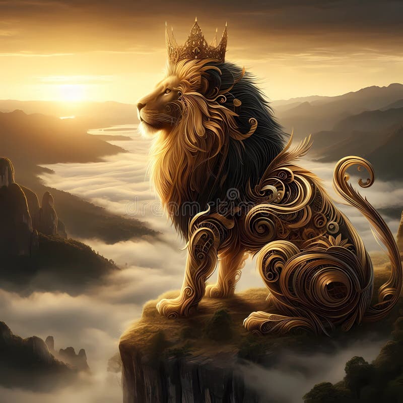 King of the Pride. stock illustration. Illustration of muscular - 323817032