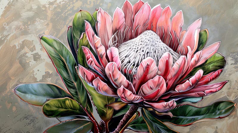King Protea Hand Drawning, Minimalistic Stock Illustration - Illustration of growth, view: 333360863