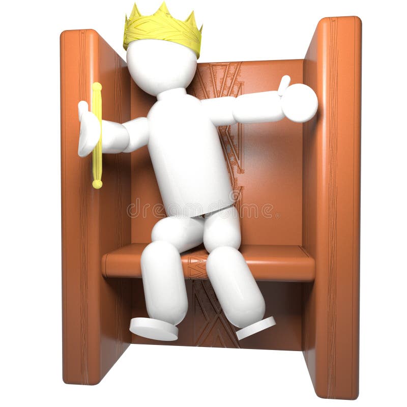 King puppet over throne stock illustration. Illustration of render ...