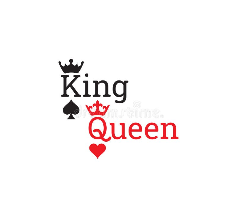 King and Queen Card Symbols Stock Vector - Illustration of heart ...
