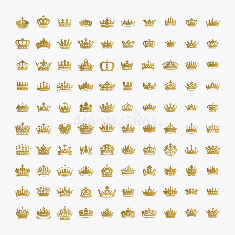 King and Queen Crowns Symbols Stock Vector - Illustration of award ...