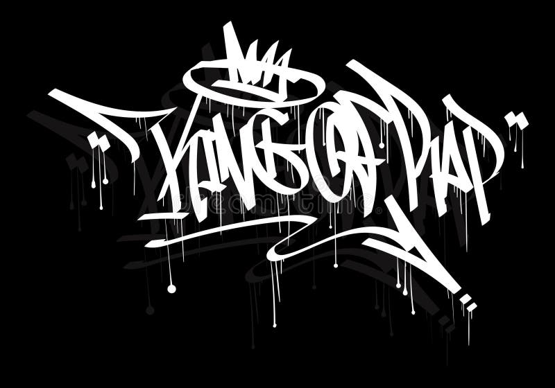KING of RAP Graffiti Tag Style Design Stock Illustration - Illustration ...