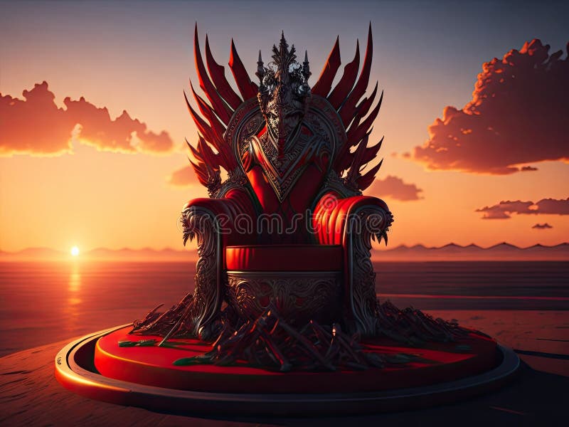 King Red Throne Illustration Image. Ai Generative Stock Illustration ...