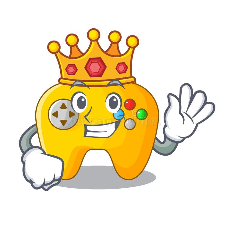 King Retro Computer Game Control on Mascot Stock Vector - Illustration ...