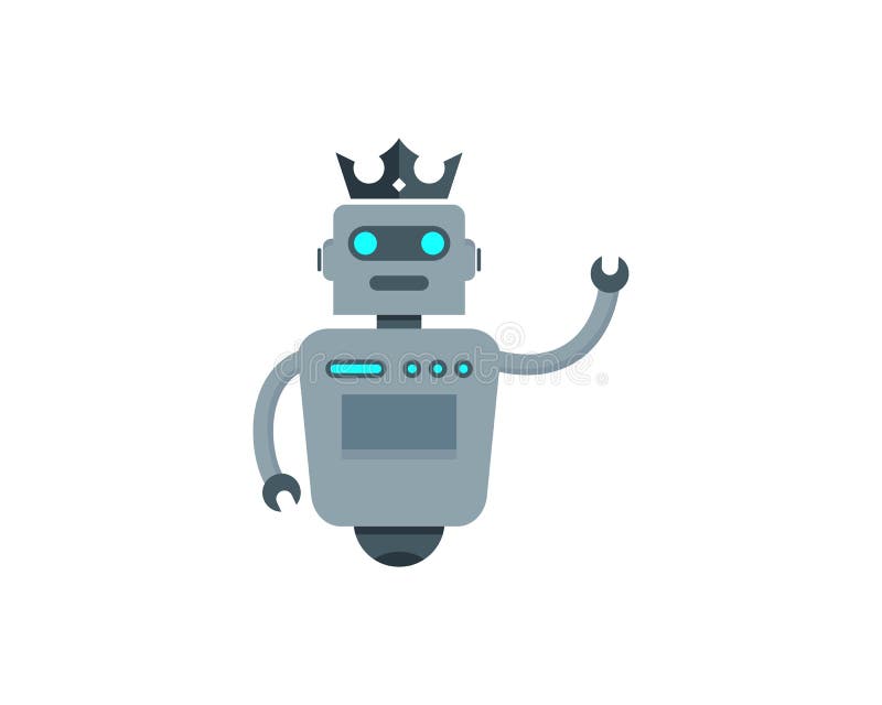 King Robot Icon Logo Design Stock Vector - Illustration of futuristic ...