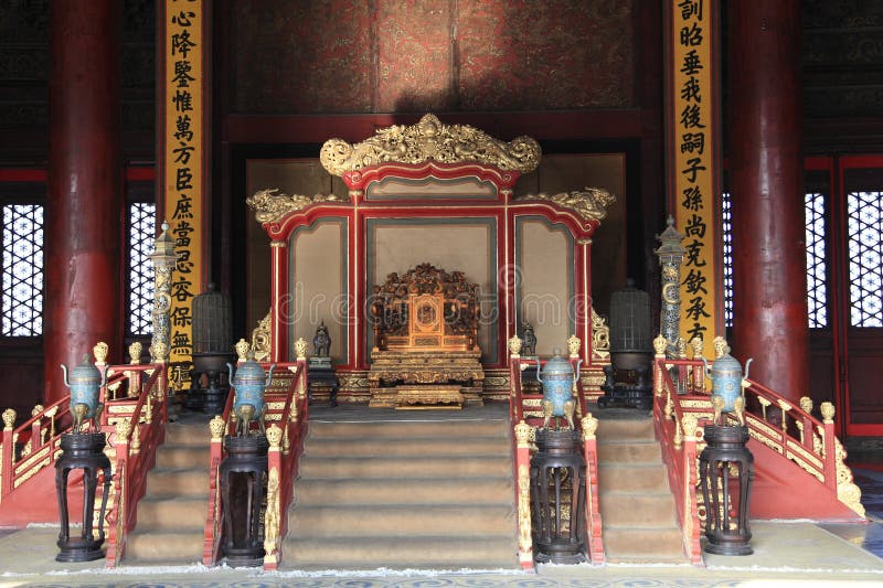 King S Throne of Beijing Forbidden City Palace Stock Image - Image of ...