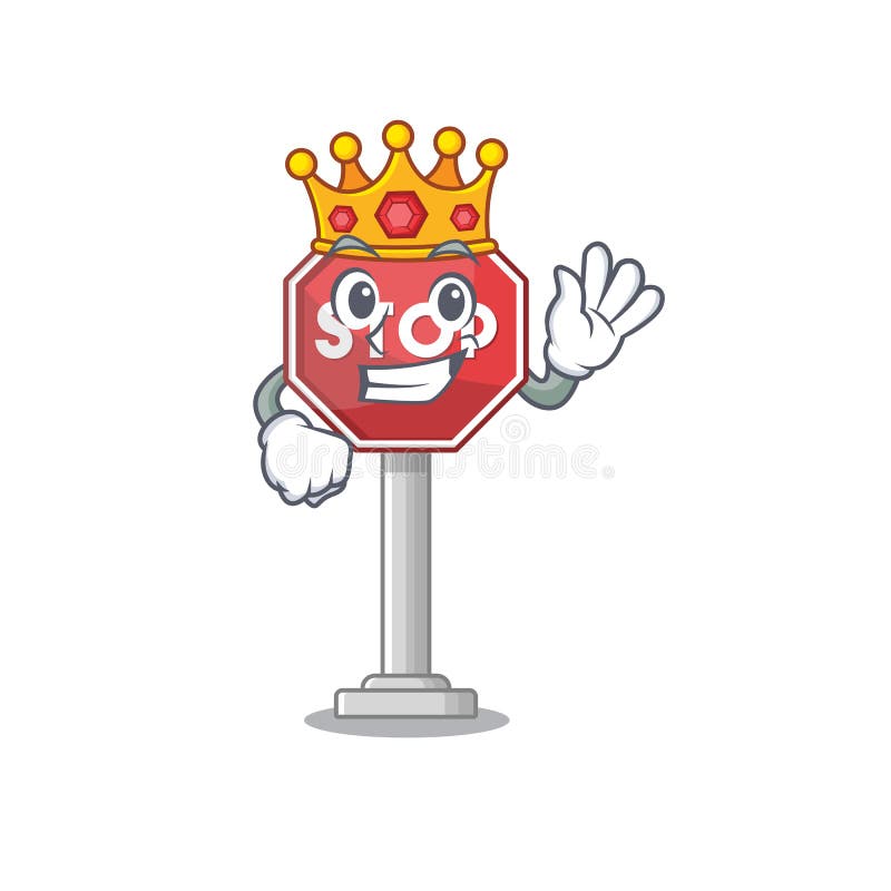 King Sign Stop Isolated with the Cartoon Stock Vector - Illustration of ...