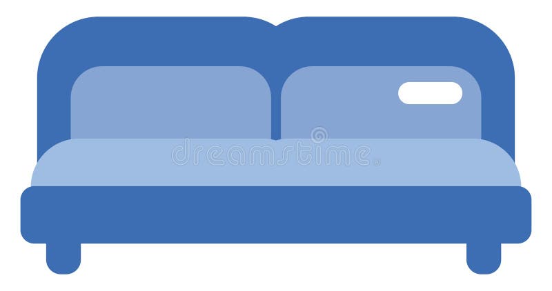 King size bed, icon stock vector. Illustration of mattress - 261069300