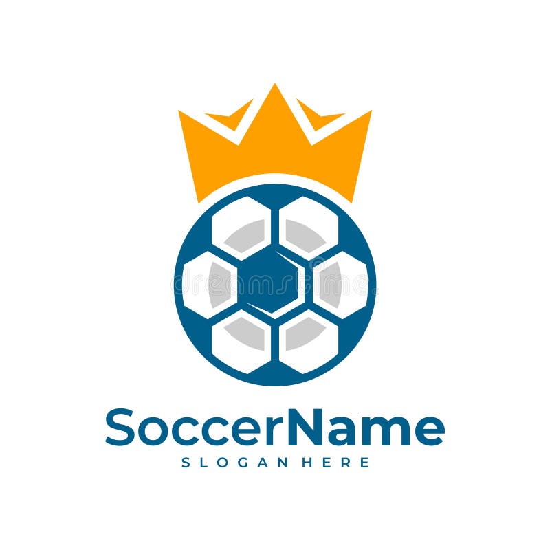 King Soccer Logo Template, Football King Logo Design Vector Stock ...