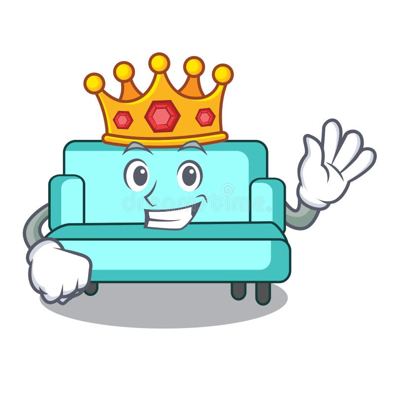 King Sofa Mascot Cartoon Style Stock Vector - Illustration of design ...