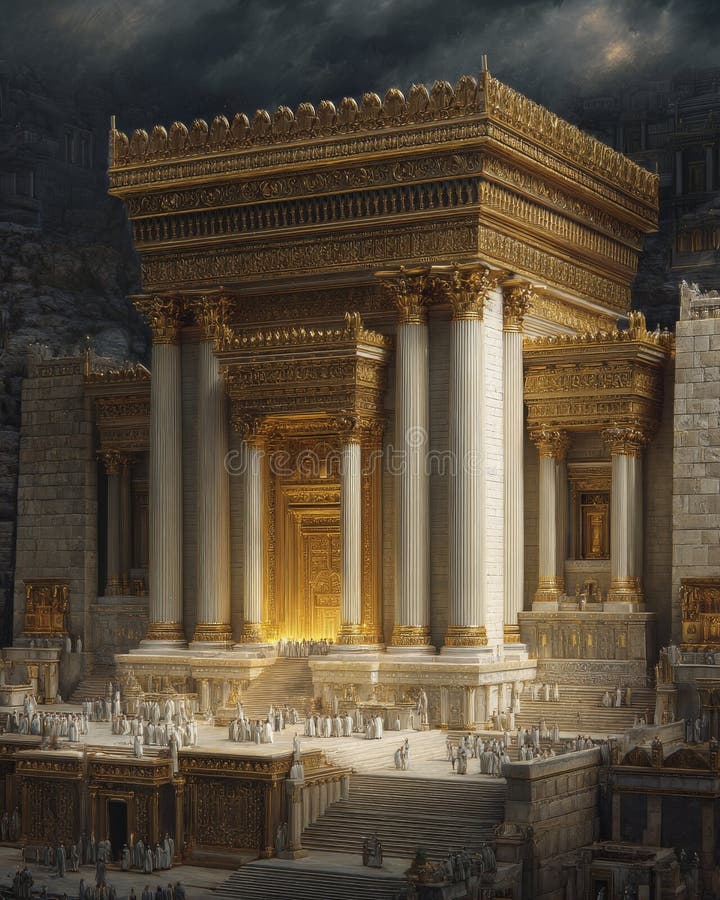 King Solomon S Temple in Jerusalem. Generative AI. Stock Illustration ...