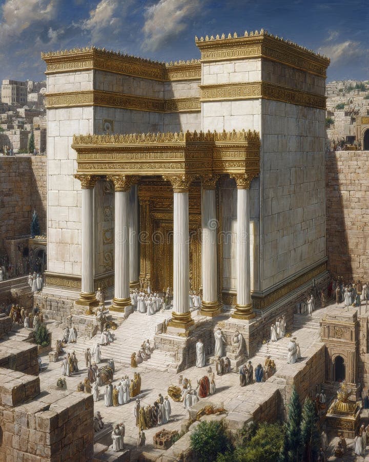 King Solomon S Temple in Jerusalem. Generative AI. Stock Illustration ...