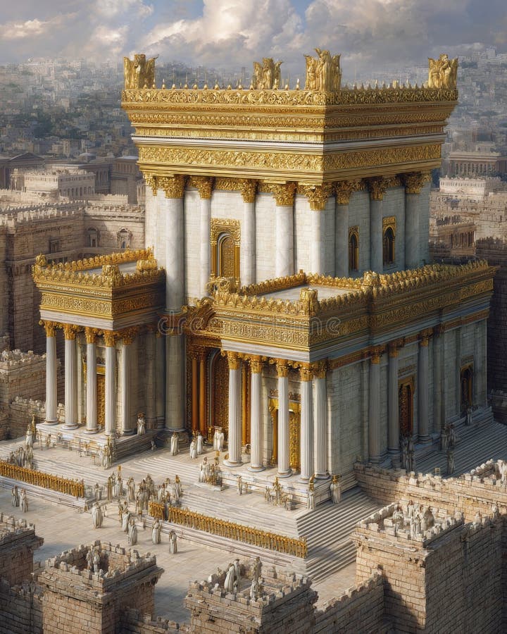 King Solomon S Temple in Jerusalem. Generative AI. Stock Illustration ...