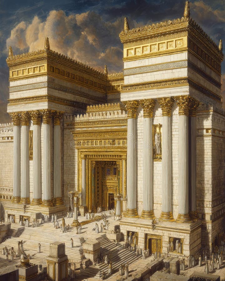King Solomon S Temple in Jerusalem. Generative AI. Stock Illustration ...