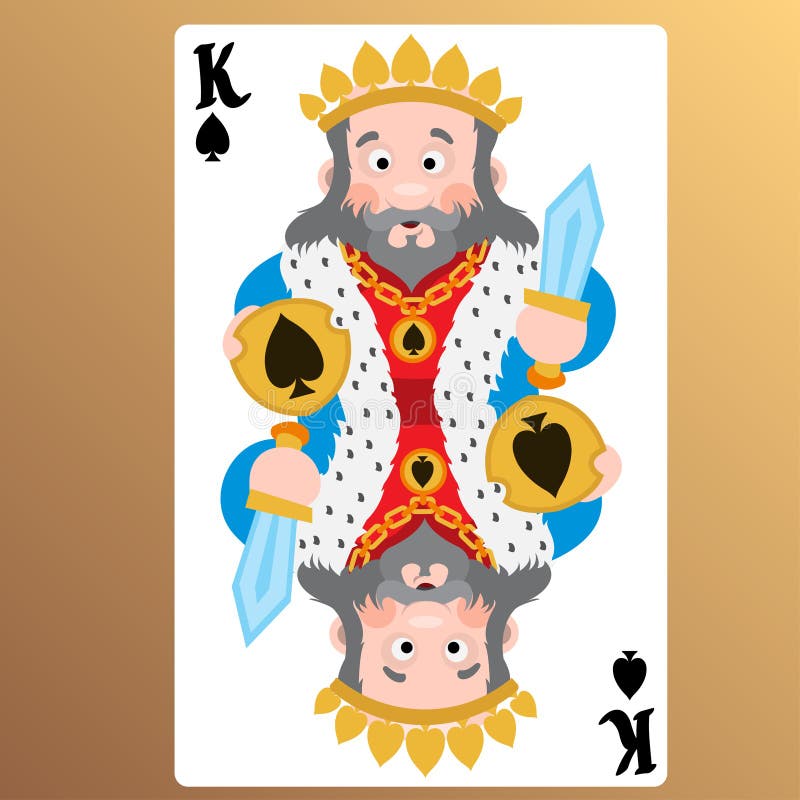 King of Spades. Playing Cards with Cartoon Cute Characters Stock ...