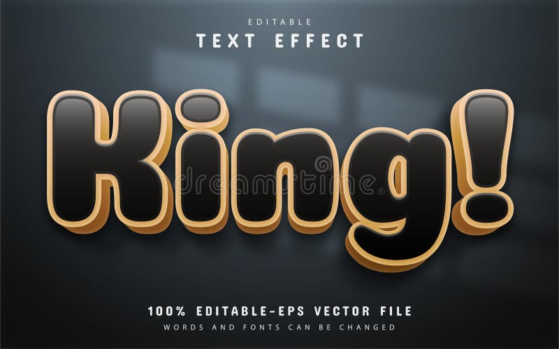 King text effect editable stock vector. Illustration of typeface ...