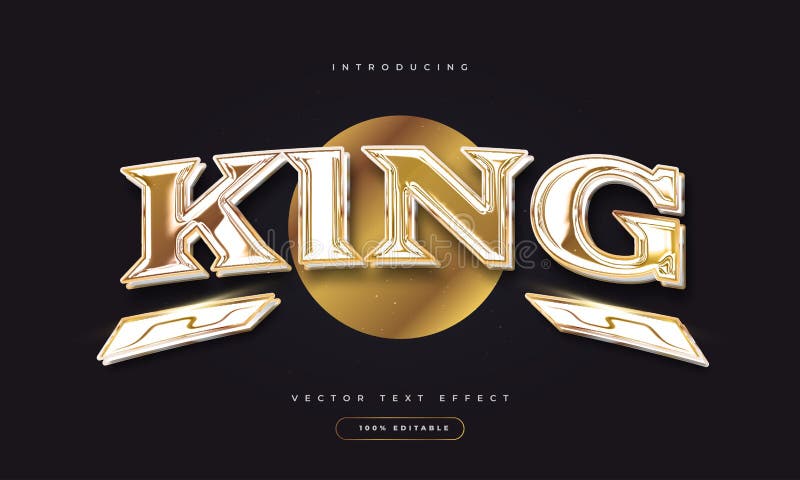 King Text with Realistic and Gold Effect Stock Vector - Illustration of ...
