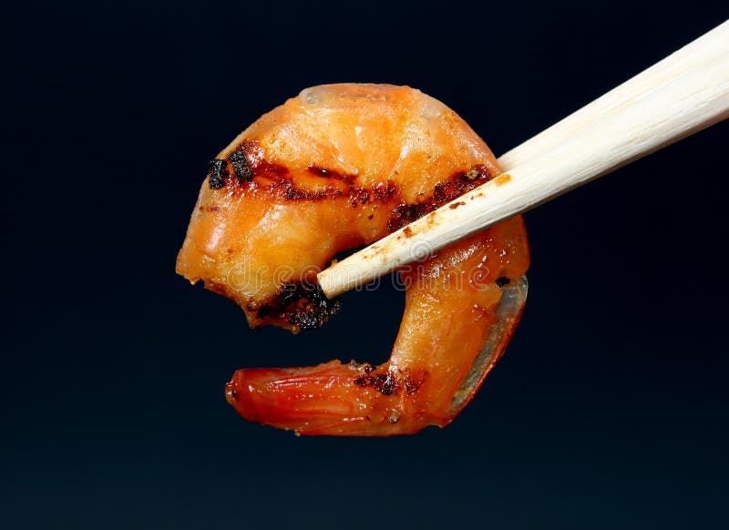 King Tiger Prawn Shrimp Food By Fire And Flame Stock Image - Image of ...