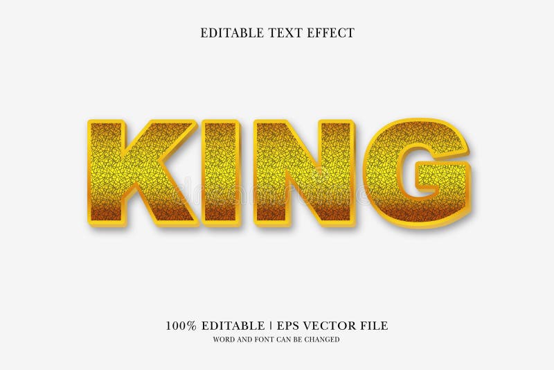 King Title Background Editable Text Effect, 3d Text Template Stock ...