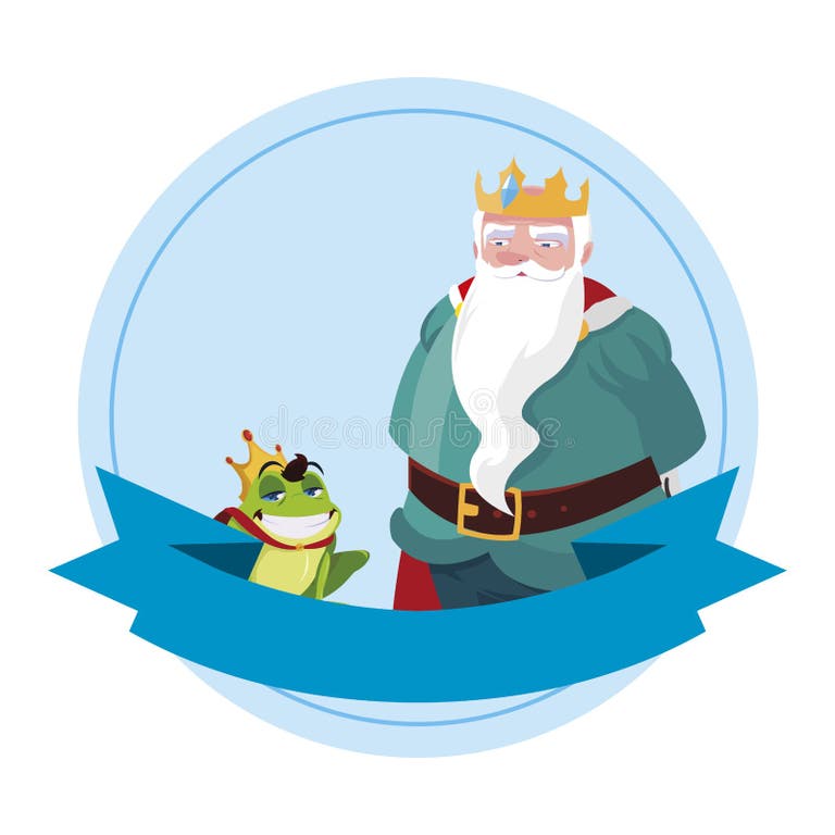 King with Toad Prince Characters Stock Illustration - Illustration of ...