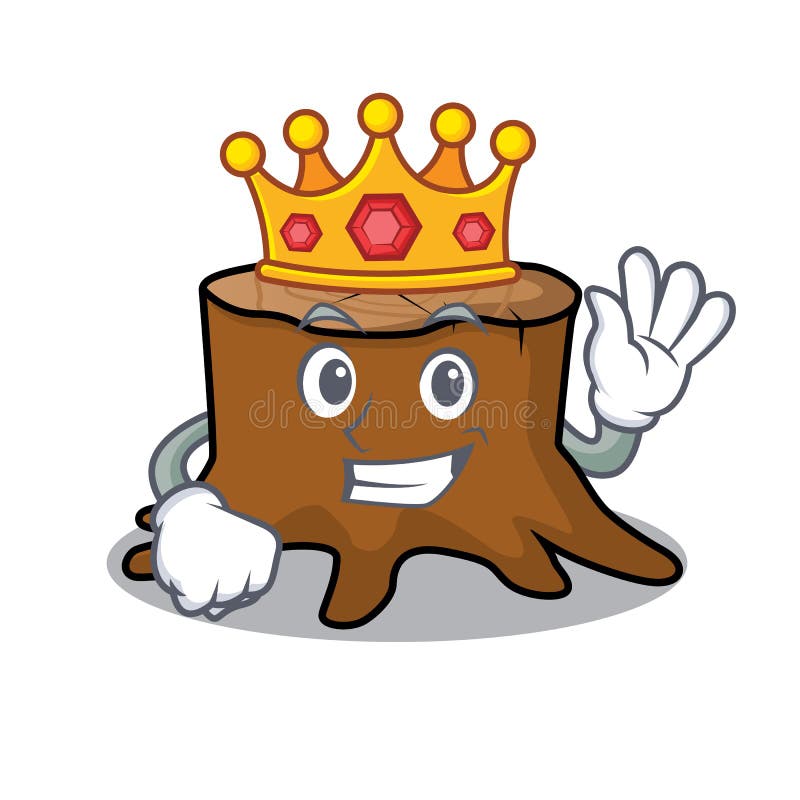 King Tree Stump Mascot Cartoon Stock Vector - Illustration of foliage ...