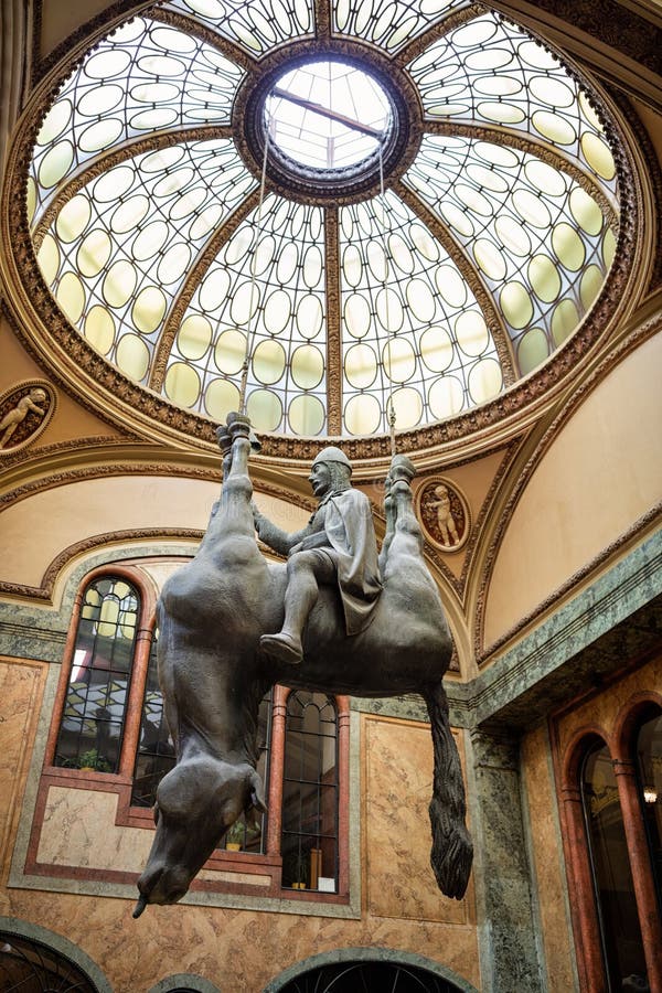 King Vaclav Ride Horse Upside Down in Prague Stock Image - Image of ...