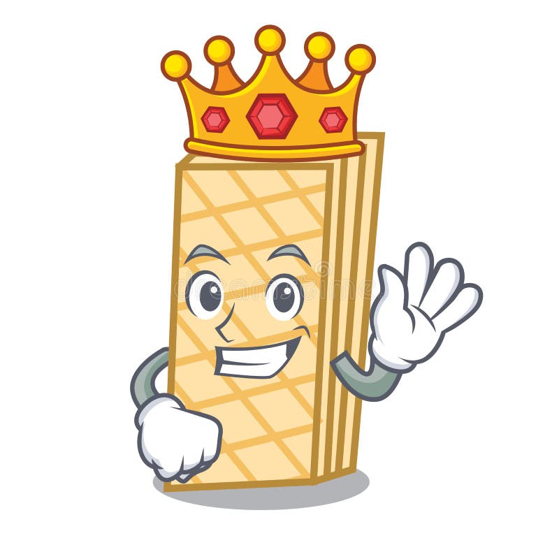 King Waffle Mascot Cartoon Style Stock Vector - Illustration of brown ...