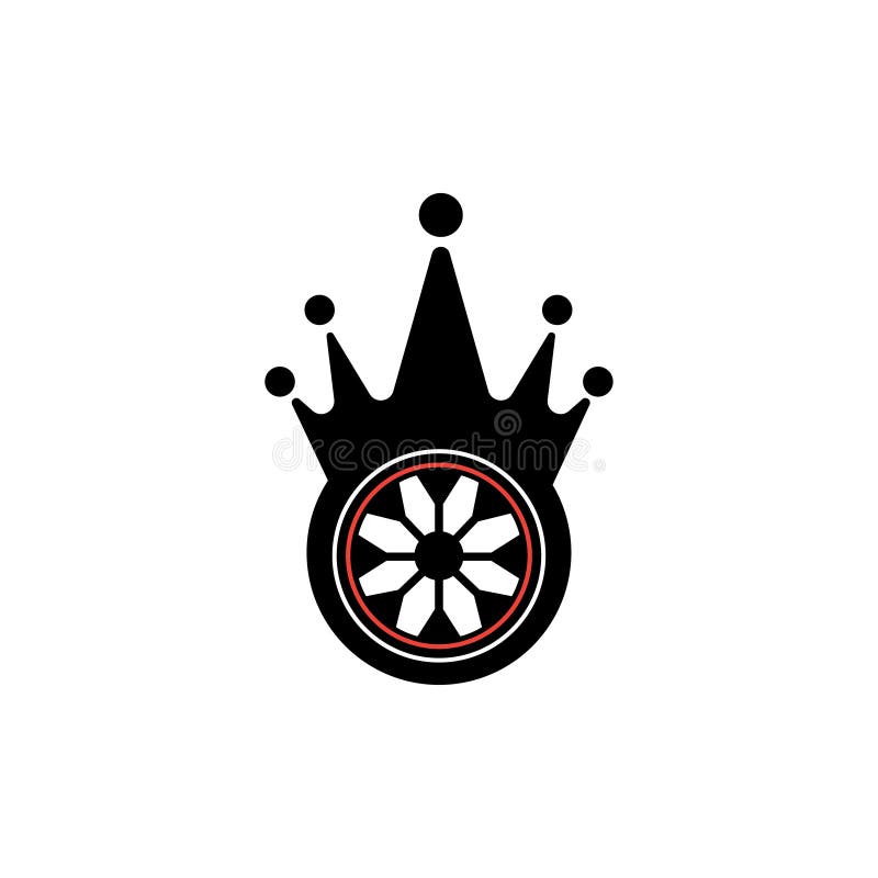 King Wheel Logo Illustration Crown Vector Design Stock Vector ...
