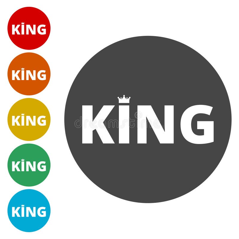 King Word with Crown Vector Icon Stock Vector - Illustration of ...