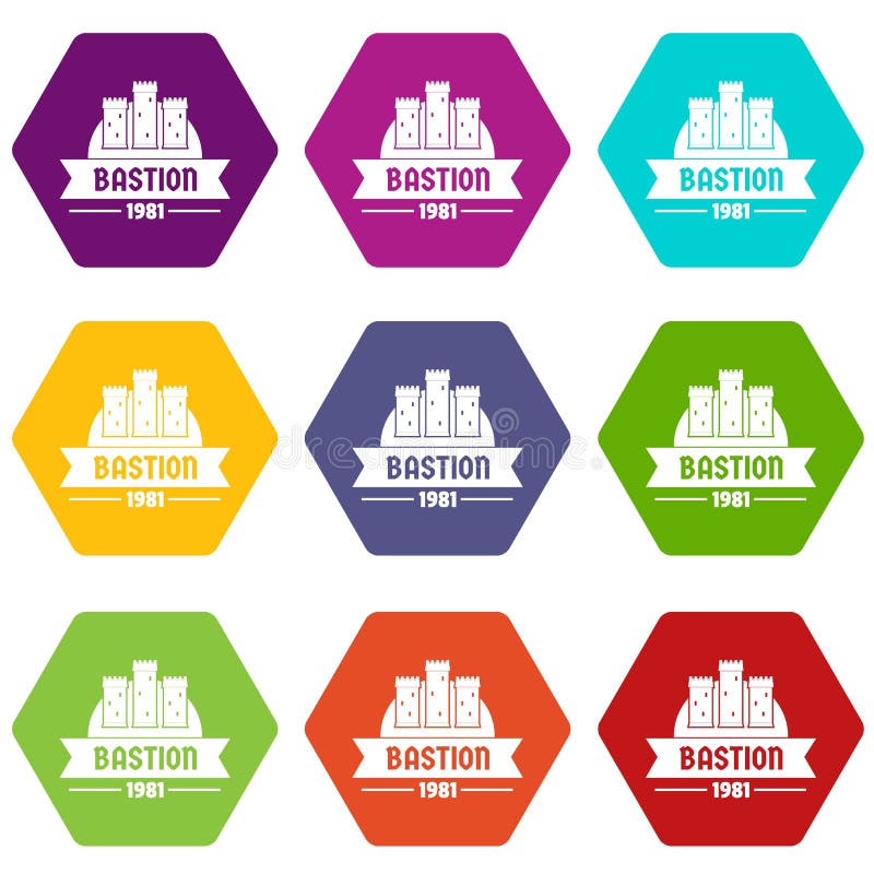Victorian Bastion Icons Vector Hexahedron Stock Vector - Illustration ...