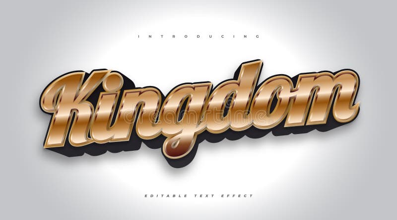 Kingdom Editable Text Effect in Black and Gold Stock Vector ...
