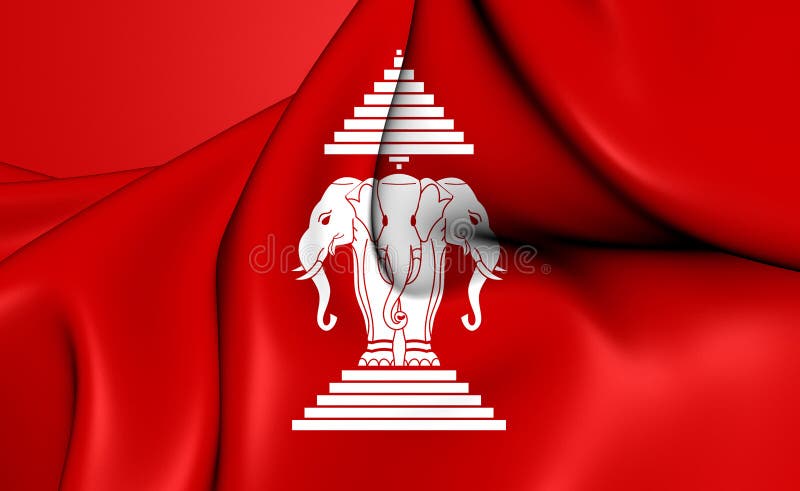 Kingdom of Laos Flag 1952-1975 Stock Illustration - Illustration of ...