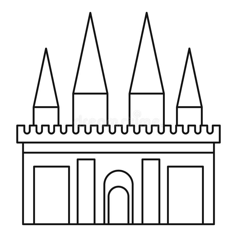 Kingdom Palace Icon, Outline Style Stock Vector - Illustration of ...