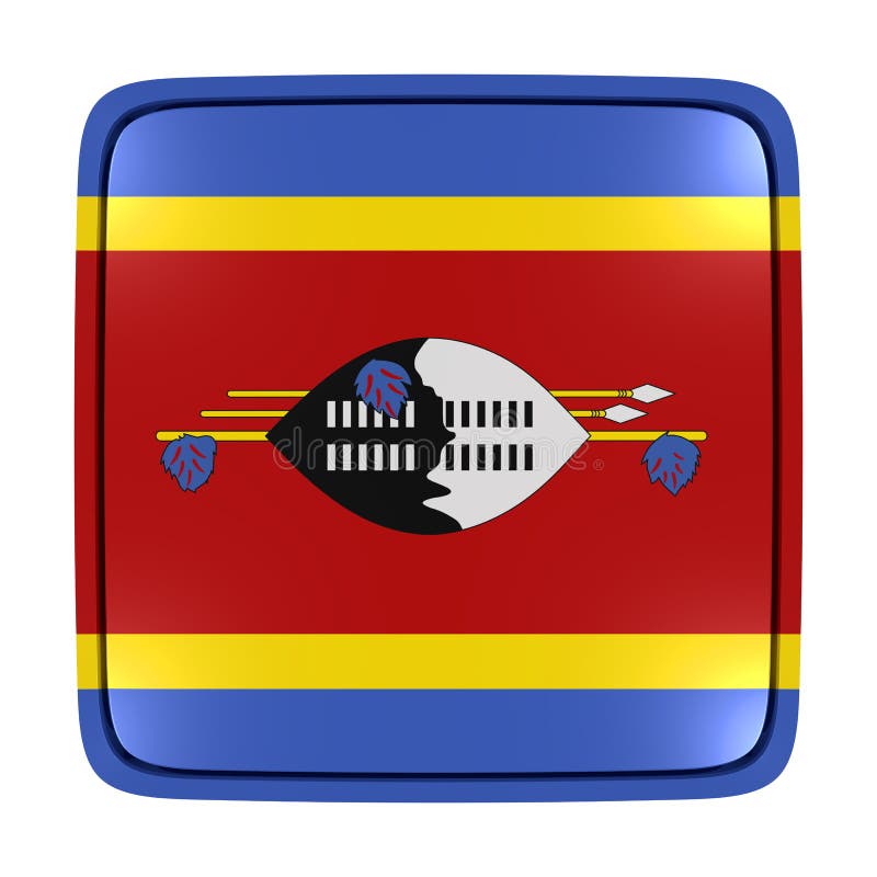 Kingdom of Swaziland Flag Icon Stock Illustration - Illustration of ...