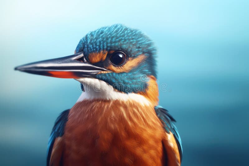 A Kingfisher Bird Look at the Camera with Ai Generated Stock ...