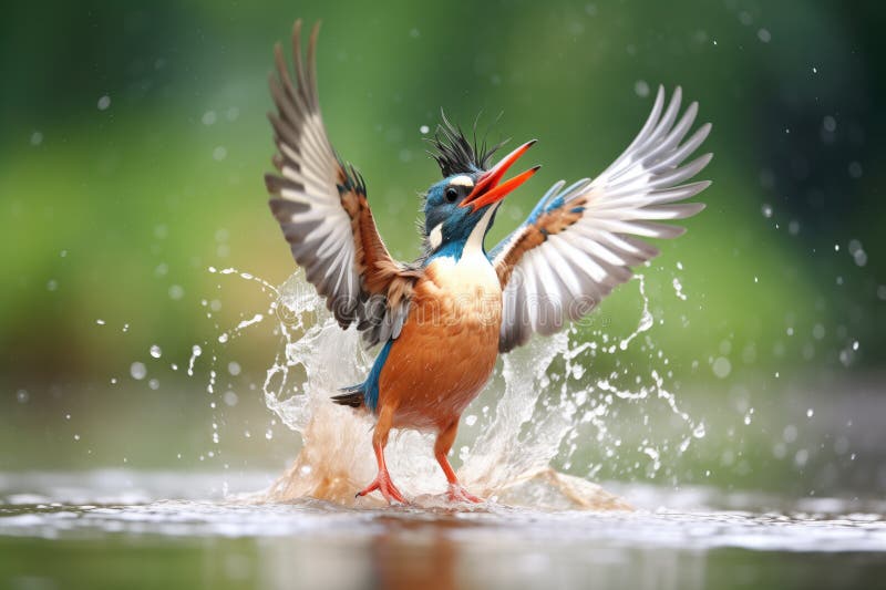 Kingfisher Shaking Off Water Stock Image - Image of kingfisher, aquatic ...