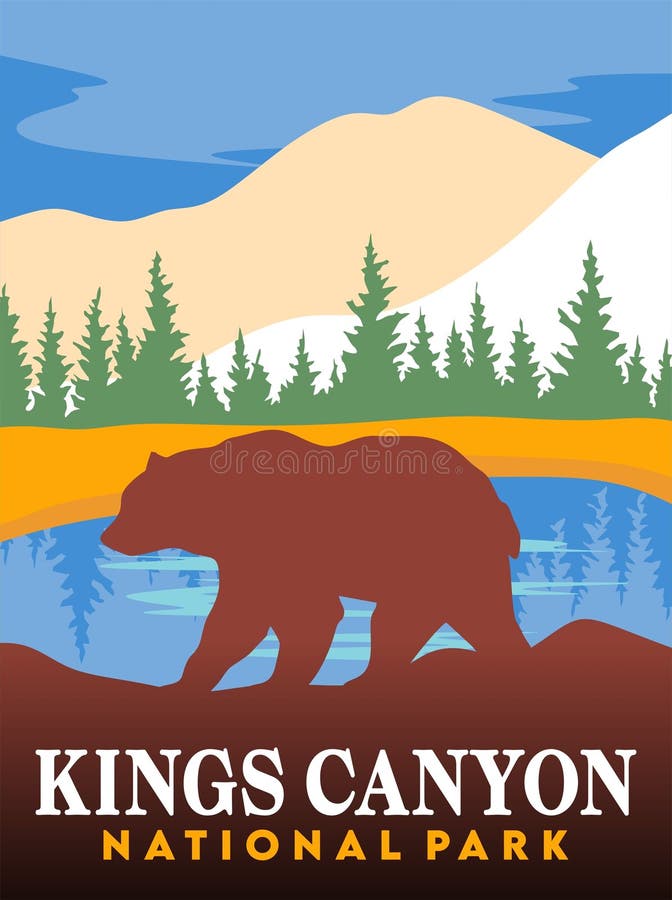 Kings Canyon National Park with Beautiful Views Stock Vector ...