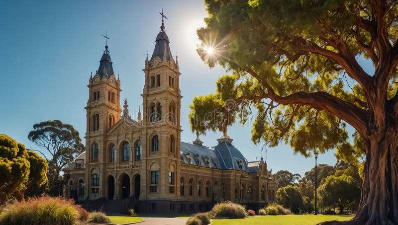 Kings Domain Parks To Scenic Melbourne Stock Illustration ...