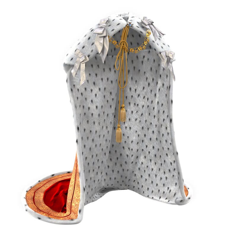Kings Robe Isolated on White 3D Illustration Stock Illustration ...