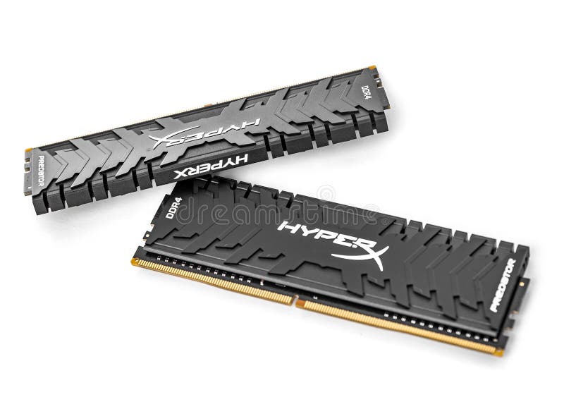 Kingston DDR4 HyperX Predator Black Ram on White Background. Editorial ...