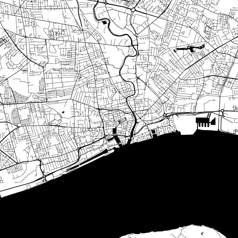 Kingston upon Hull Downtown Vector Map Stock Vector - Illustration of ...
