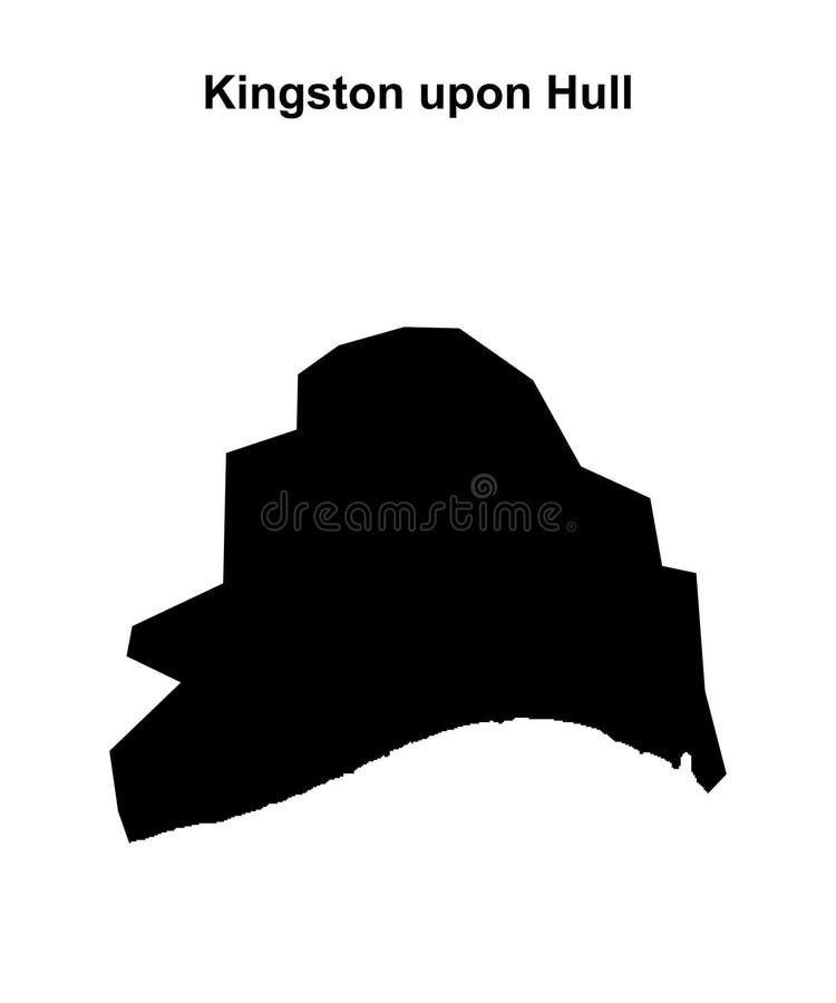 Kingston upon Hull Outline Map Stock Vector - Illustration of vector ...