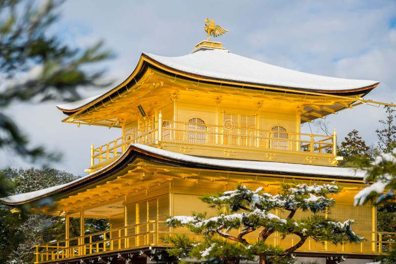 Kinkakuji Golden Pavilion Temple with Snow Stock Photo - Image of ... Kinkakuji Golden Pavilion Temple with Snow Stock Photo - Image of ...