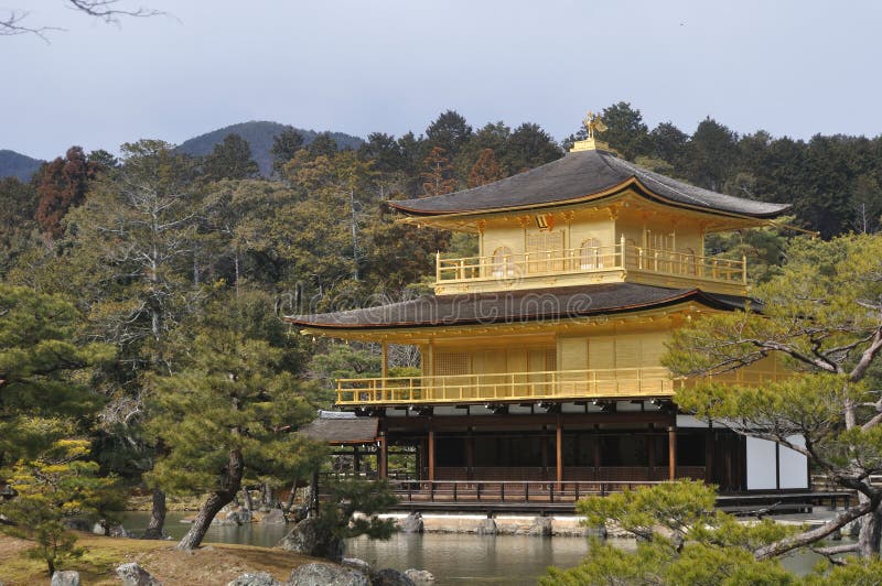 Golden Pagoda Castle in Kyoto Stock Photo - Image of tower, kyoto: 19280966