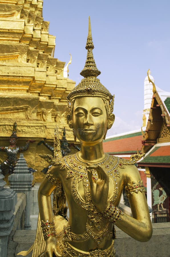 A Kinnara Statue in Wat Phra Kaew, Bangkok Stock Image - Image of ...
