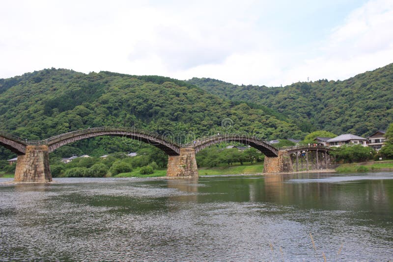 Kintai Bridge, One of the Oldest in Japan Stock Photo - Image of blue ...